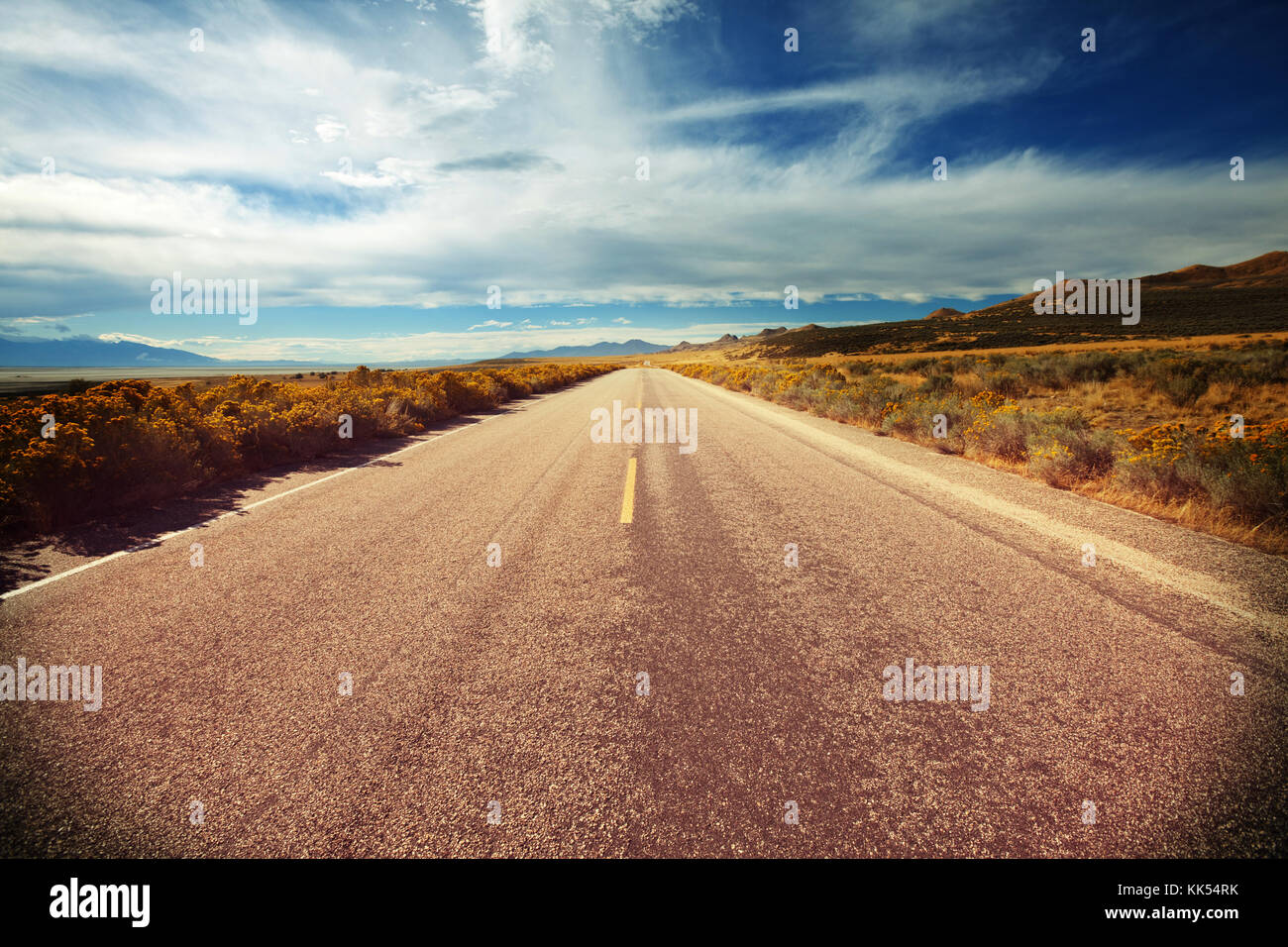 Road in the prairie country Stock Photo - Alamy