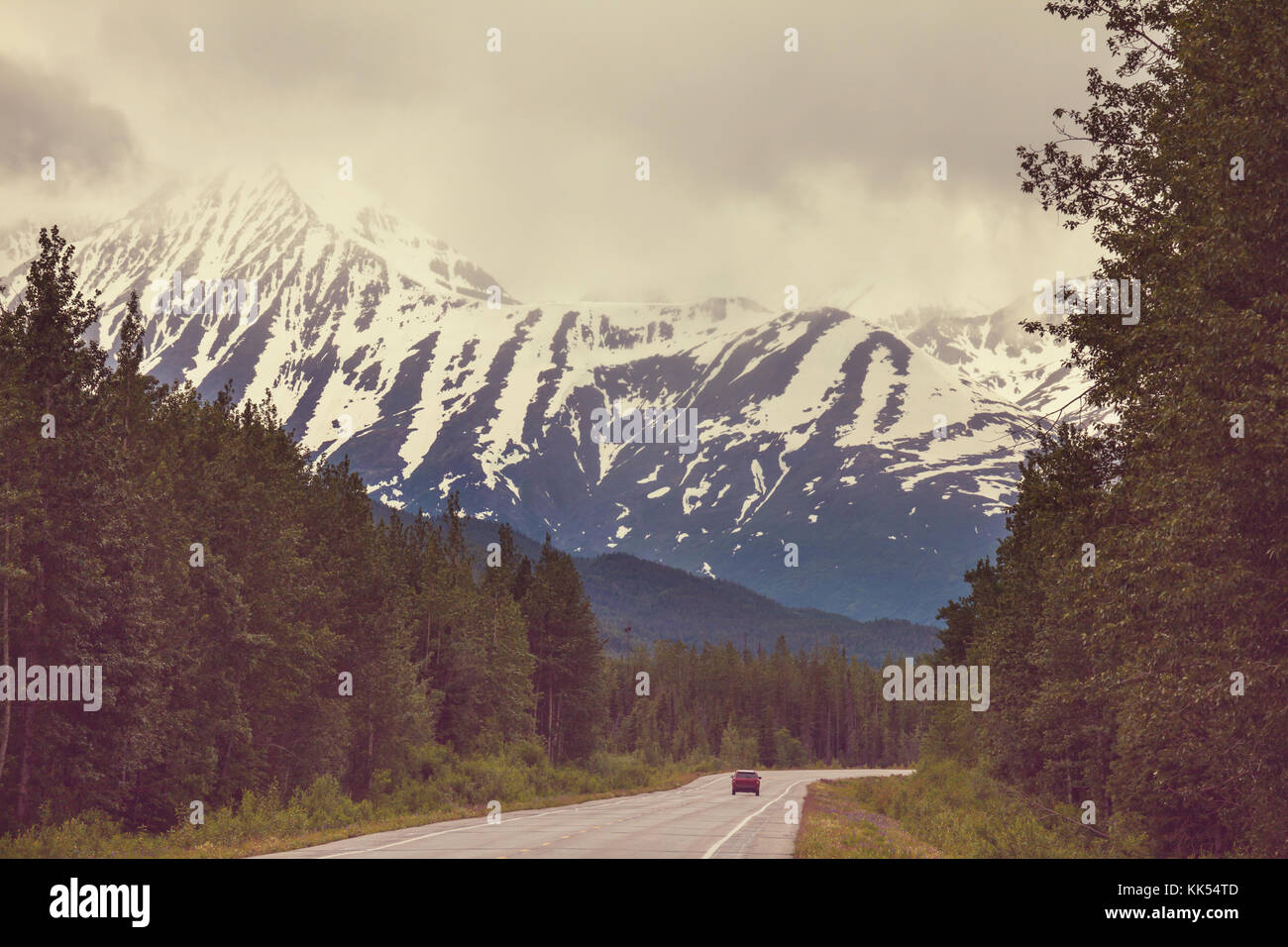 highway on Alaska Stock Photo - Alamy