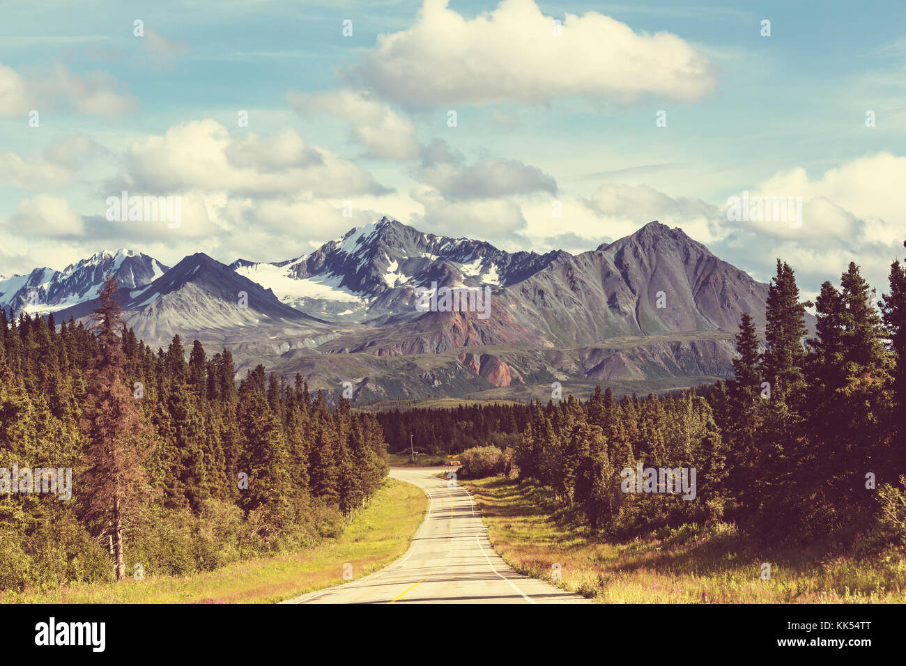 Highway in Alaska Stock Photo - Alamy
