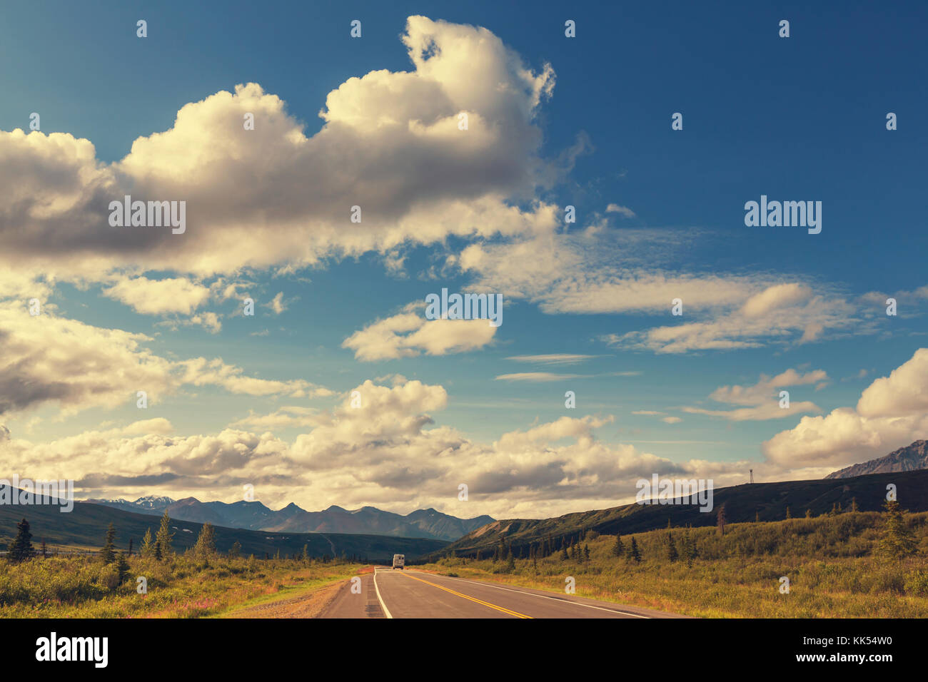 Highway in Alaska Stock Photo - Alamy
