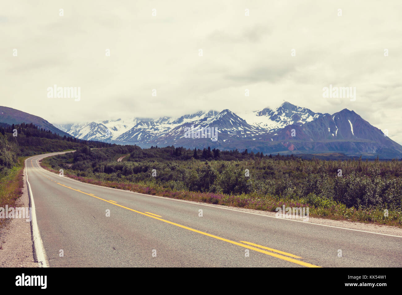 Highway in Alaska, United States Stock Photo - Alamy