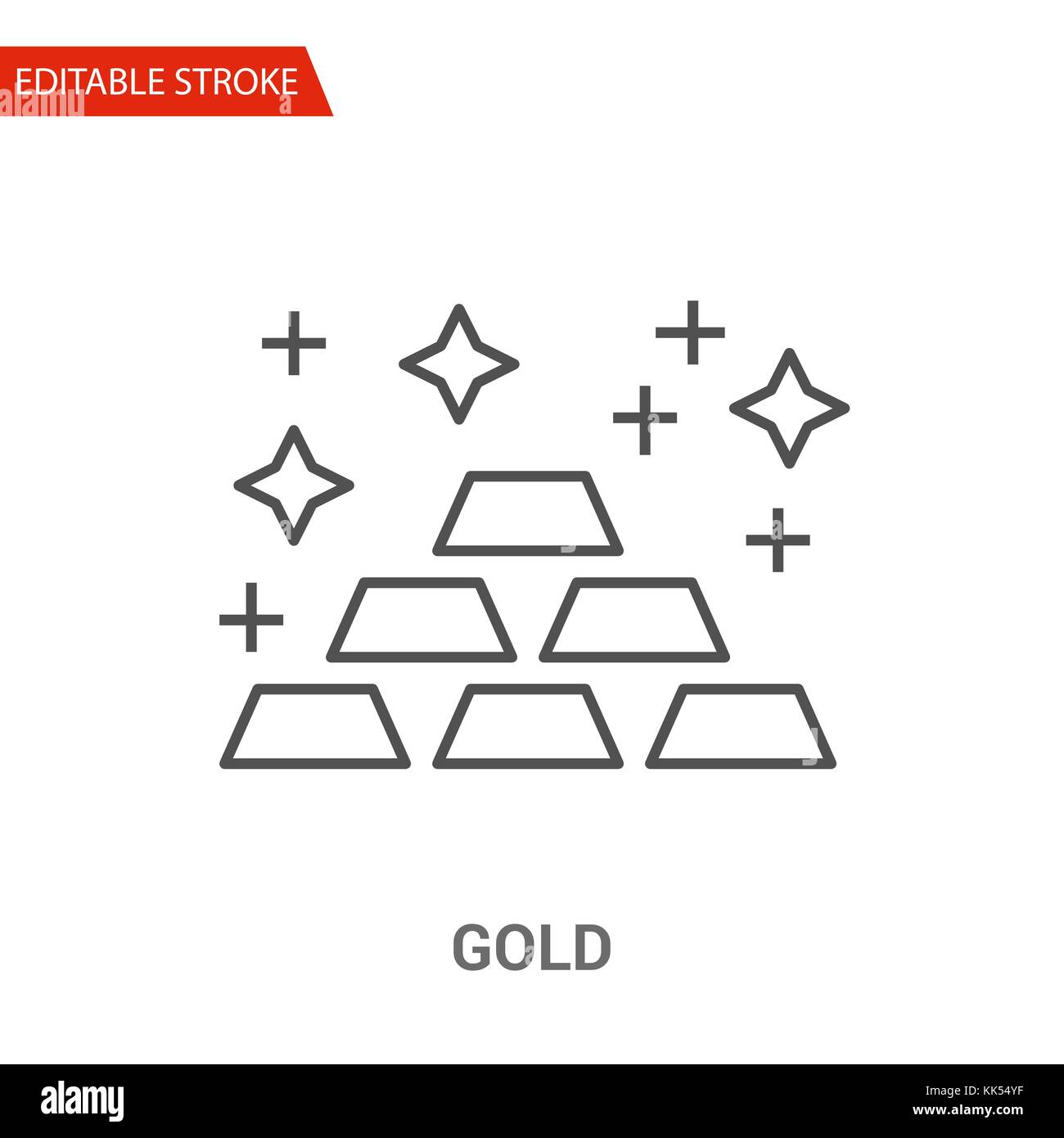 Gold Icon. Thin Line Vector Illustration. Adjust stroke weight - Expand ...