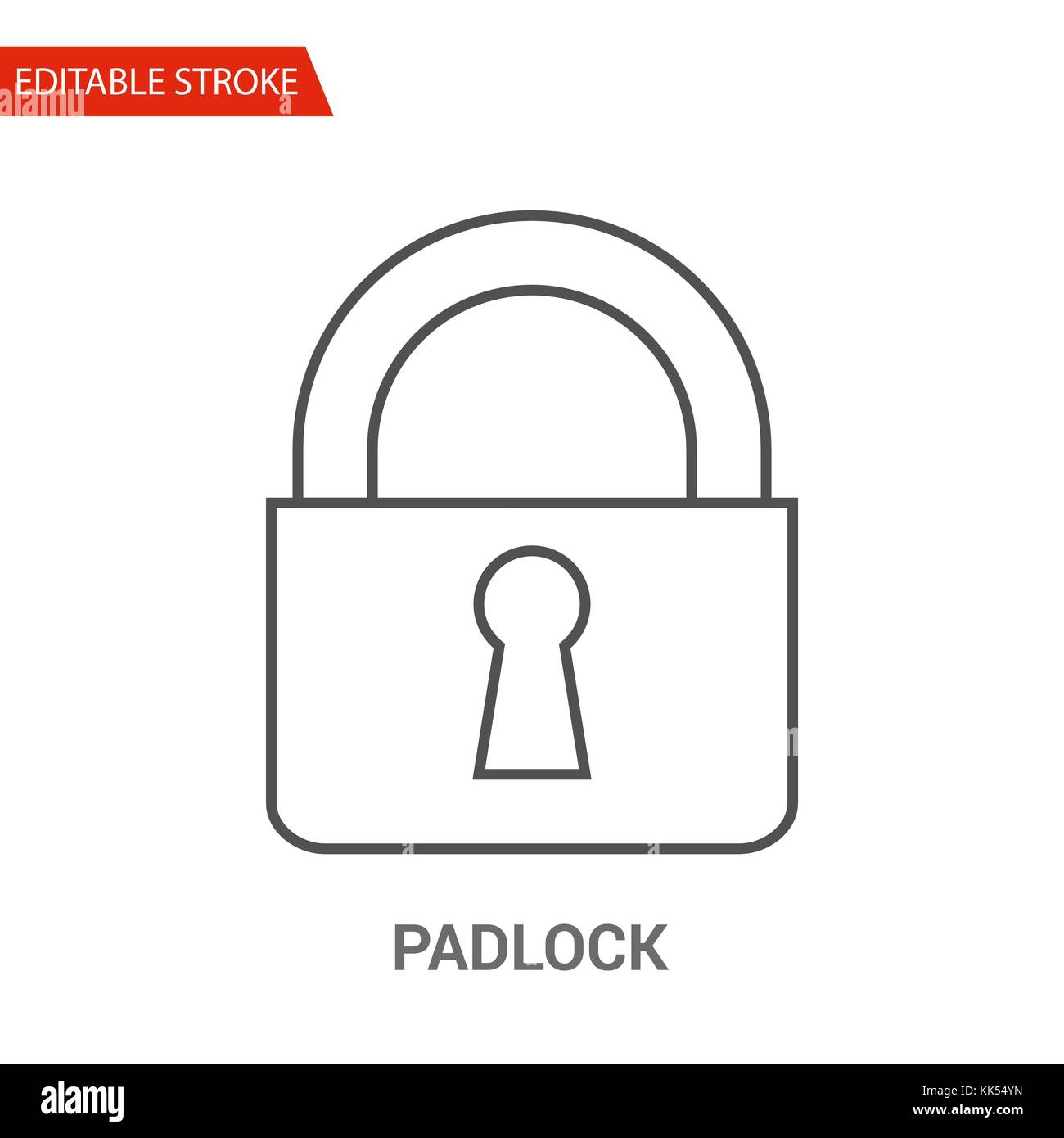 Padlock Icon. Thin Line Vector Illustration. Adjust stroke weight ...