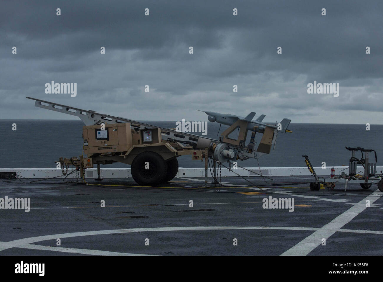 A U.S. Marine Corps RQ-21 Blackjack with Marine Medium Tiltrotor ...