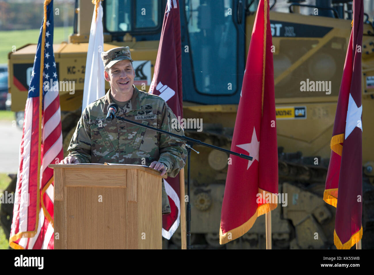 USA MEDDAC Commander COL Kevin Bass addresses the crowd during the ...