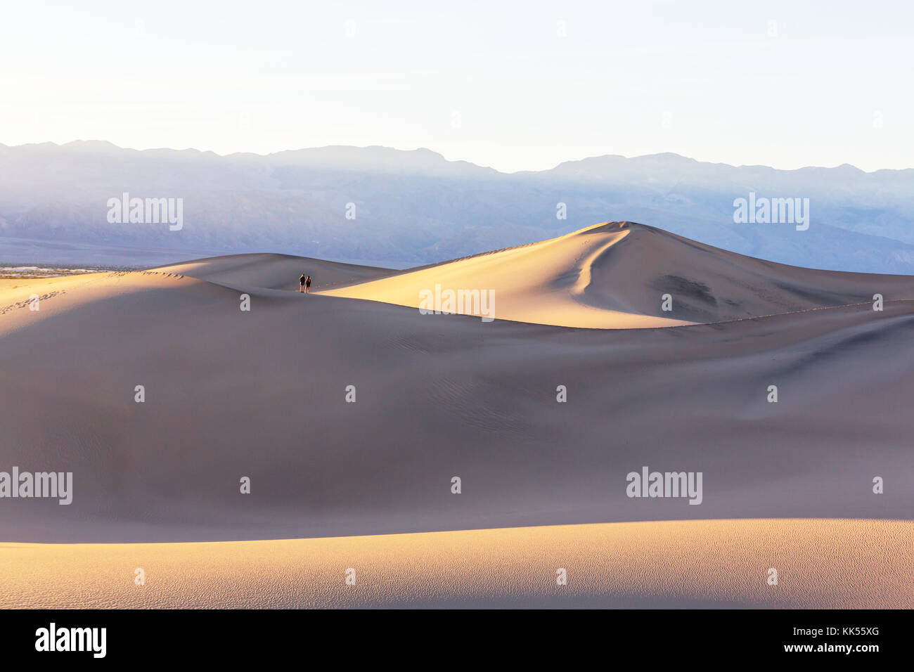 Beautiful sand dunes in desert at sunrise. Death Valley, Nevada, USA ...