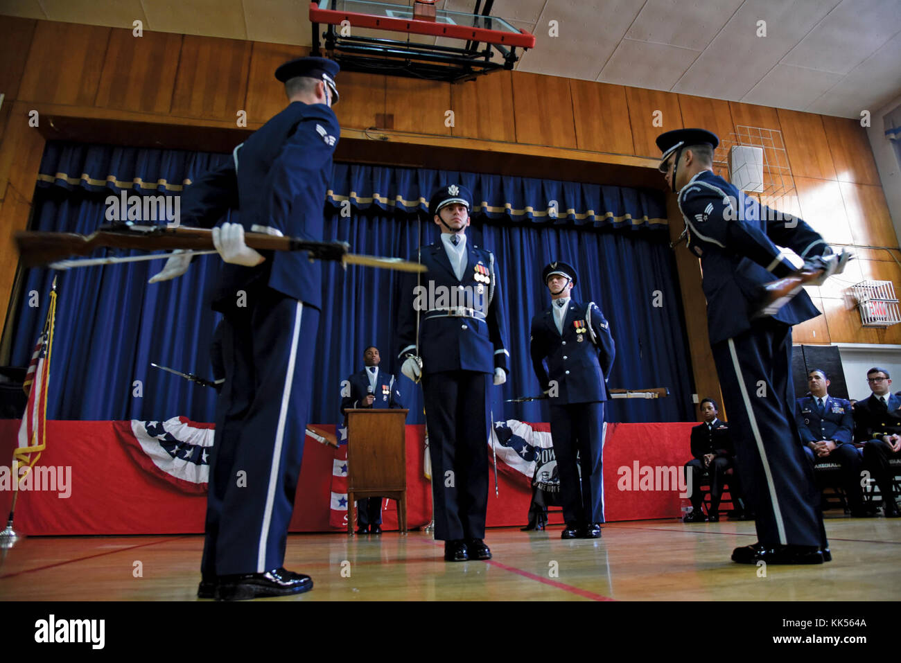 The United States Air Force Drill Team preforms for students at La ...