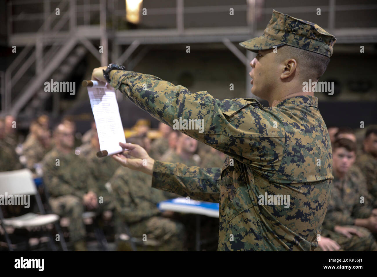 U.S. Marine Capt. Joseph S. Sung, the ceremony adjutant with Special ...