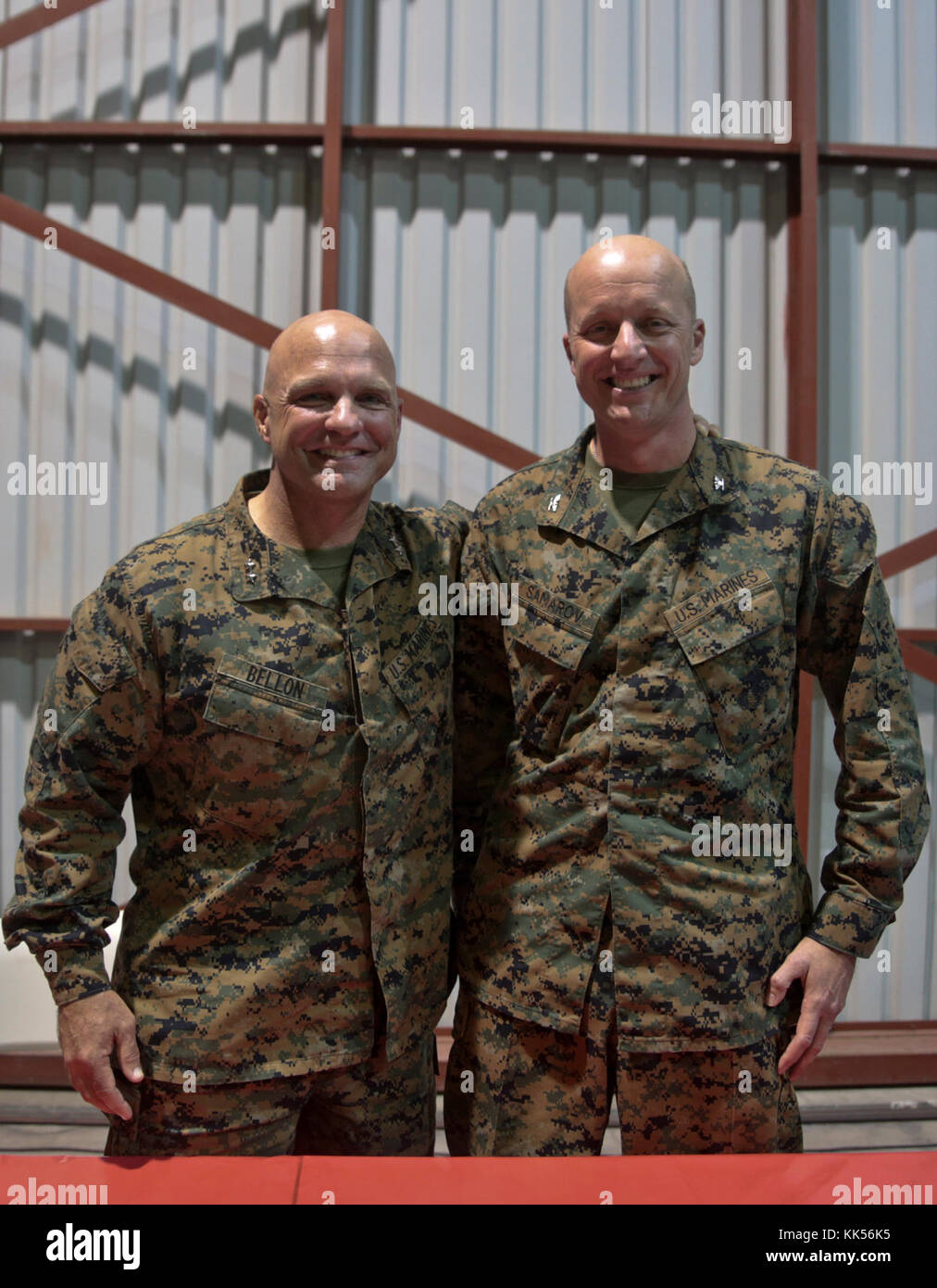 The guest of honor, U.S. Marine Maj. Gen. David G. Bellon, left, the ...