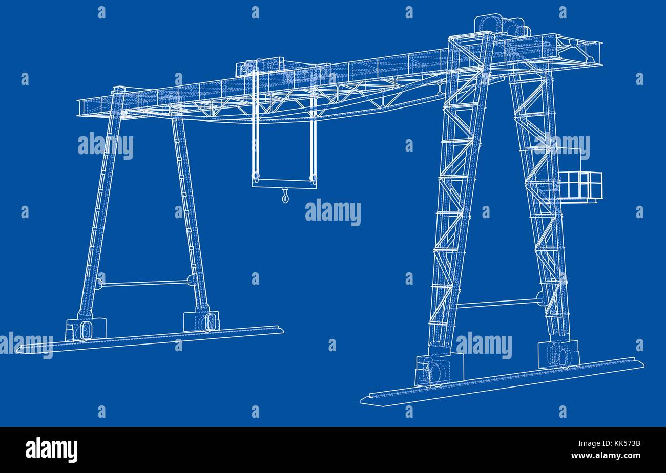 Gantry crane. Wire-frame. Vector EPS10 format Stock Vector Image & Art ...