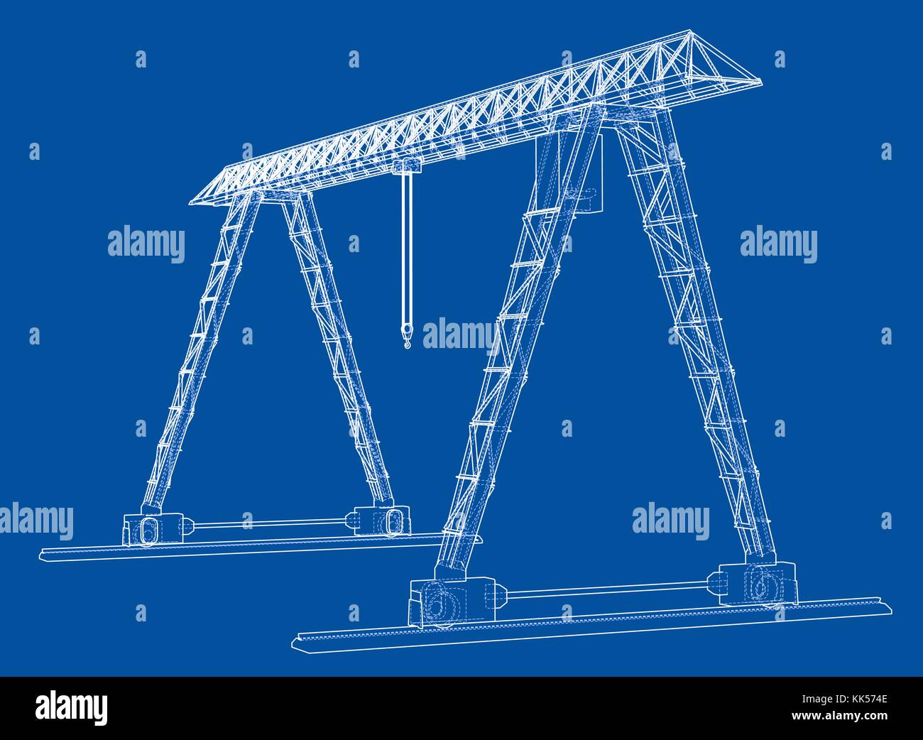 Gantry crane. Wire-frame. Vector EPS10 format Stock Vector Image & Art ...
