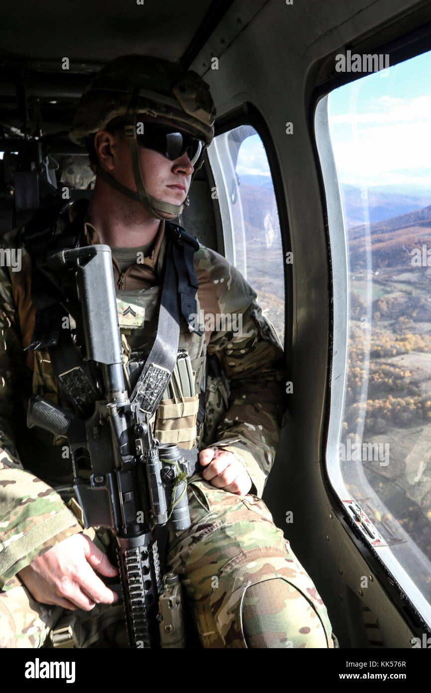 A Soldier of KFOR Multinational Battle Group-East, Forward Command Post ...