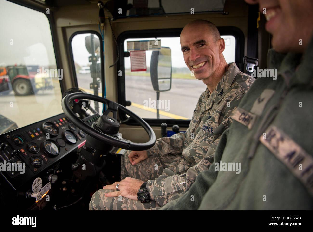 U.S. Air Force Col. Jason Bailey, 52nd Fighter Wing commander, learns ...