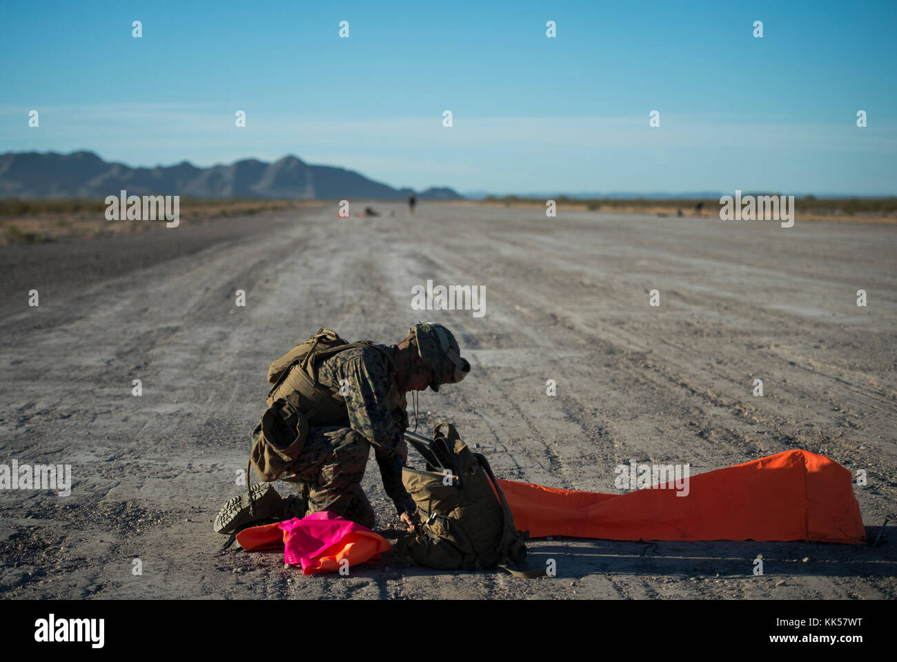 A U.S. Marines, of a Marine Air Traffic Control Mobile Team from the ...