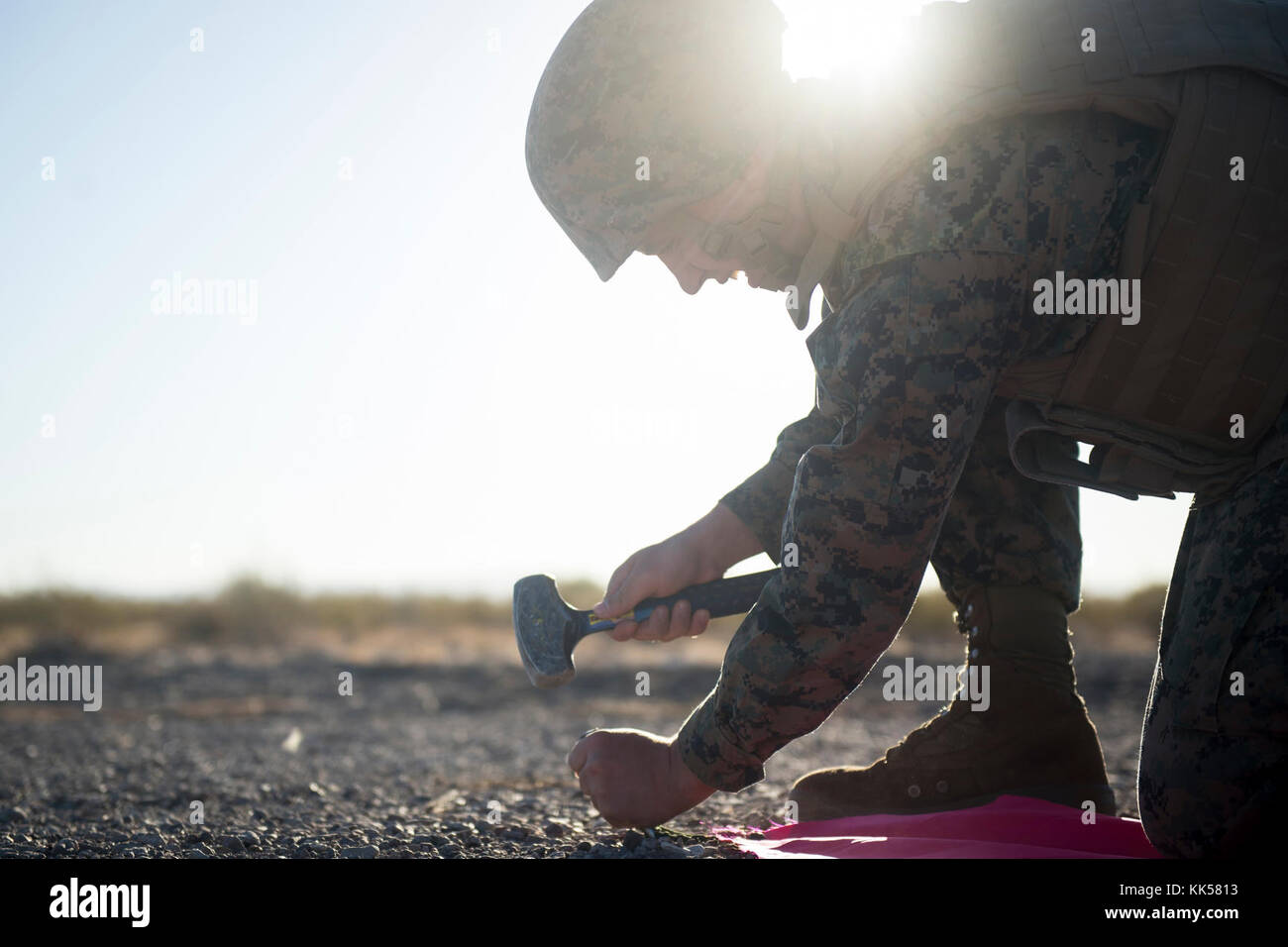 A U.S. Marine, of a Marine Air Traffic Control Mobile Team from the ...