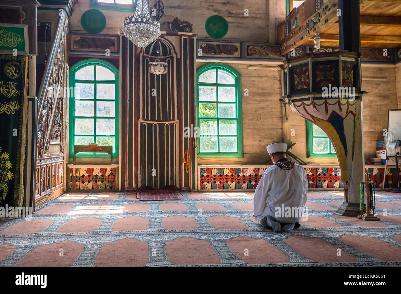 People praying at Camili Camii(mosque),a special mosque which was ...
