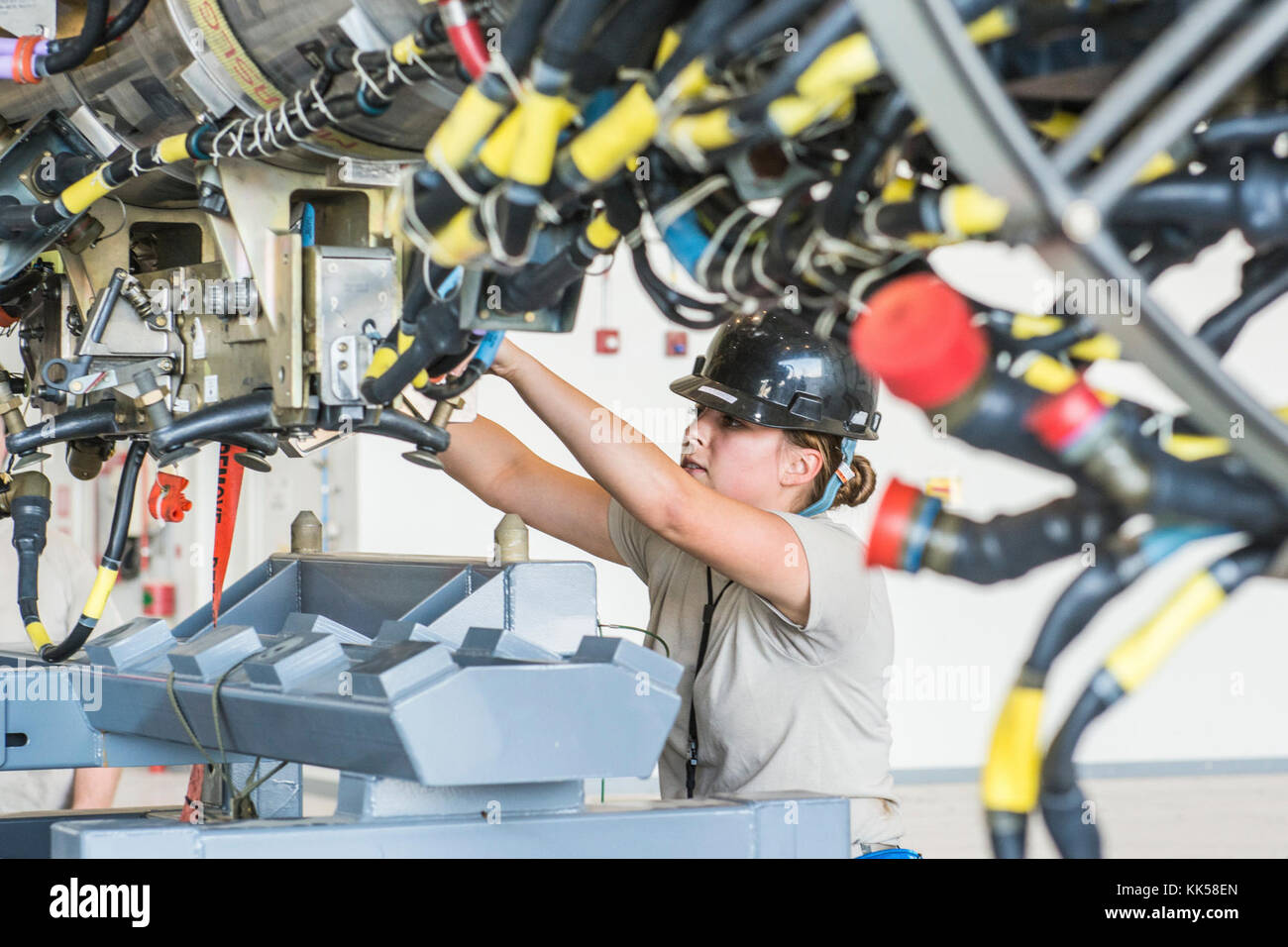 A U.S. Airmen with the 379th Expeditionary Maintenance Squadron ...