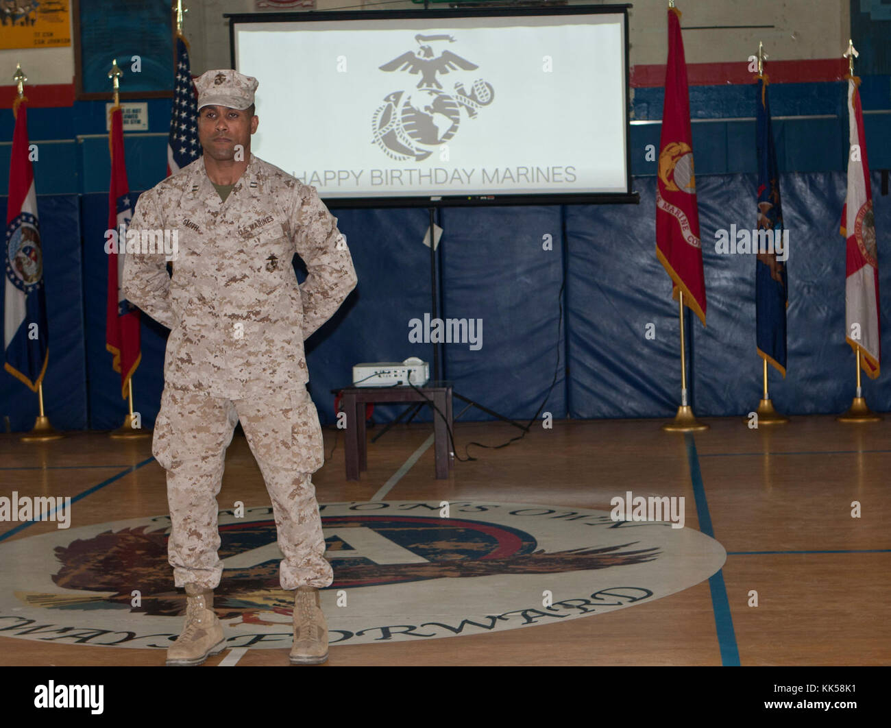 Capt. Wynton Smith, commander of troops, maintains a formation of ...