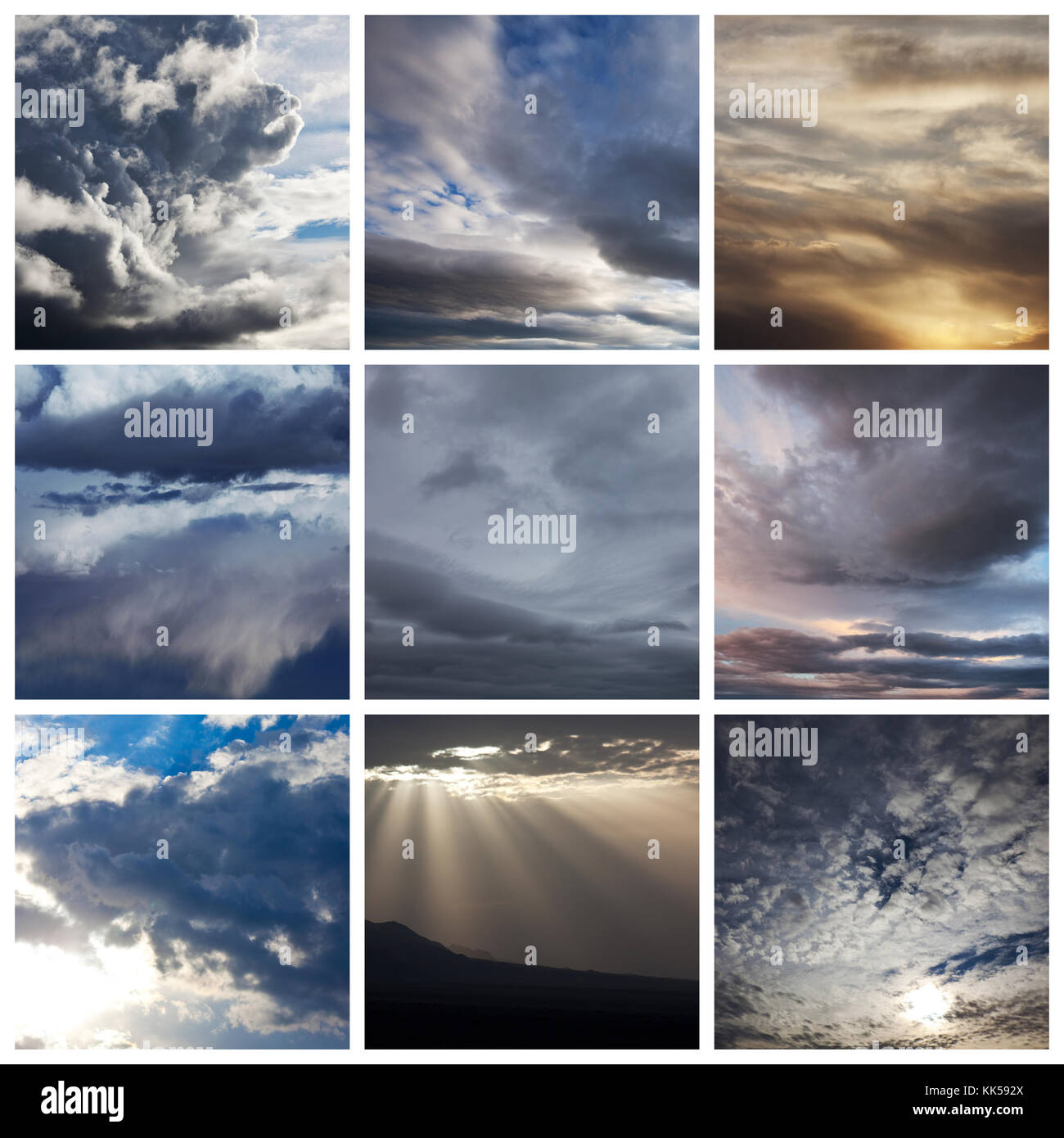 rain clouds collage Stock Photo - Alamy