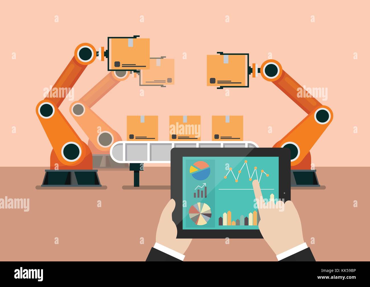 Smart Factory Stock Vector Images - Alamy