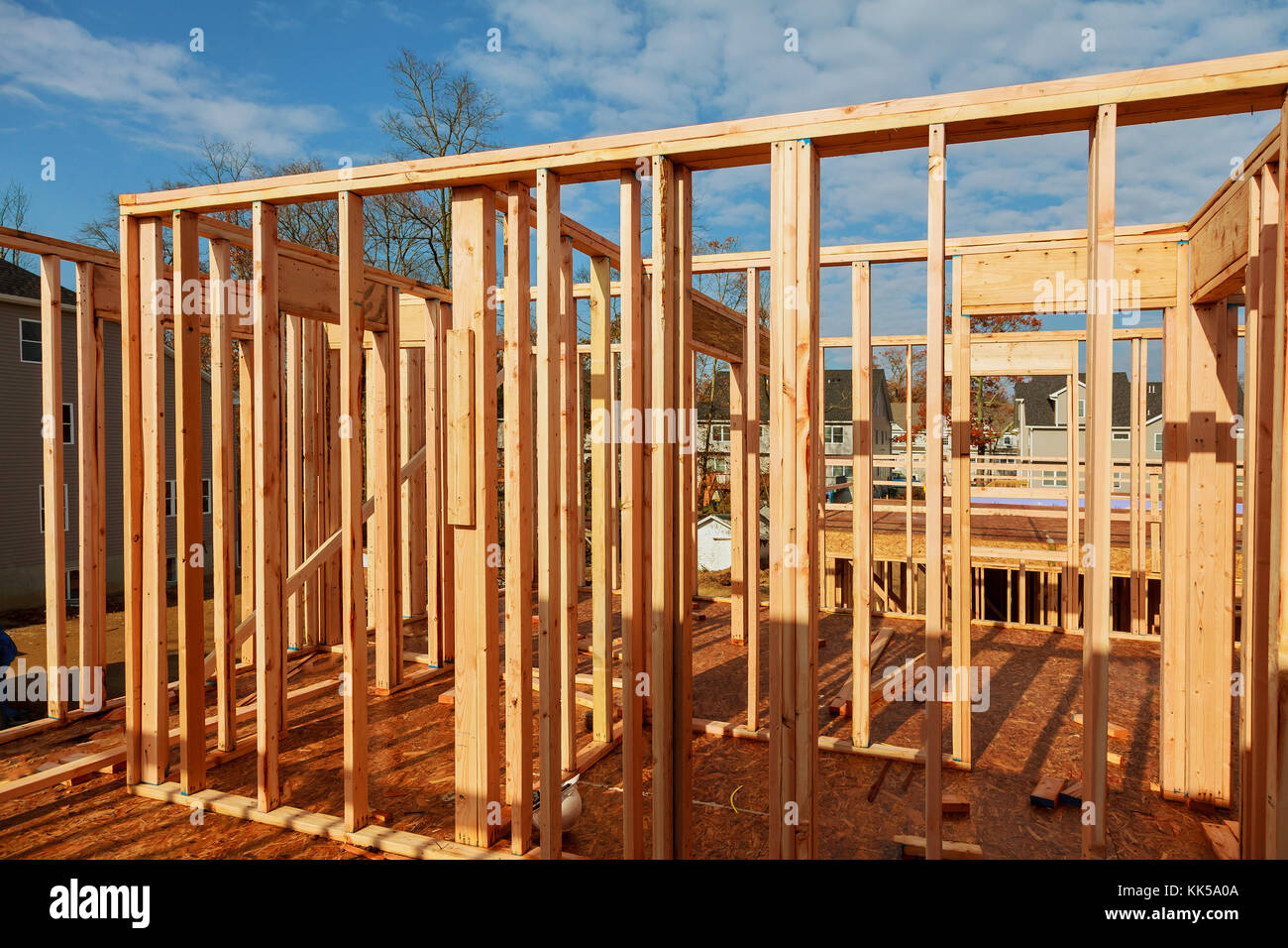 wooden construction, for home, house building The house is new in wood ...