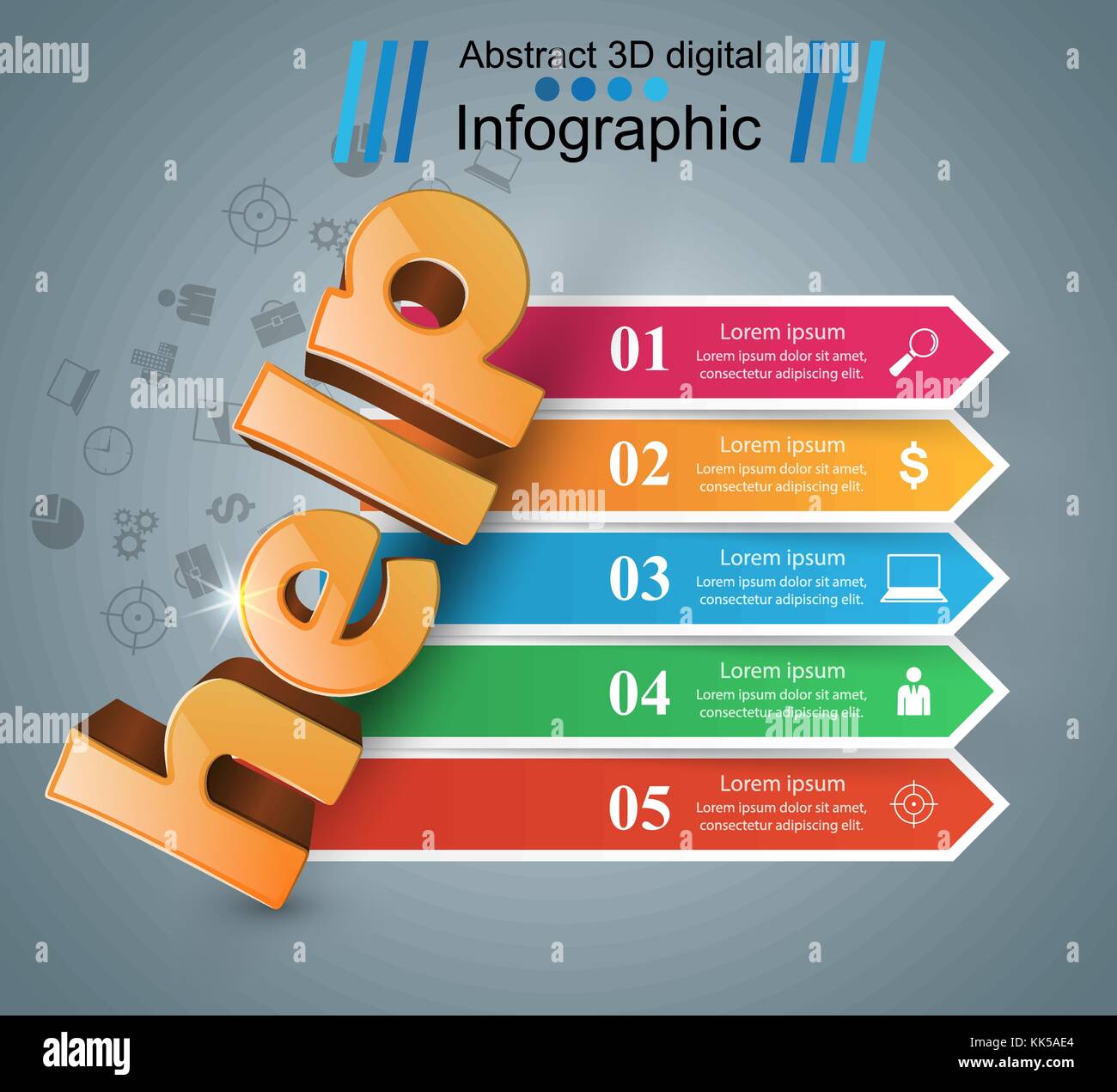 Help 3d business infographics Stock Vector Image & Art - Alamy