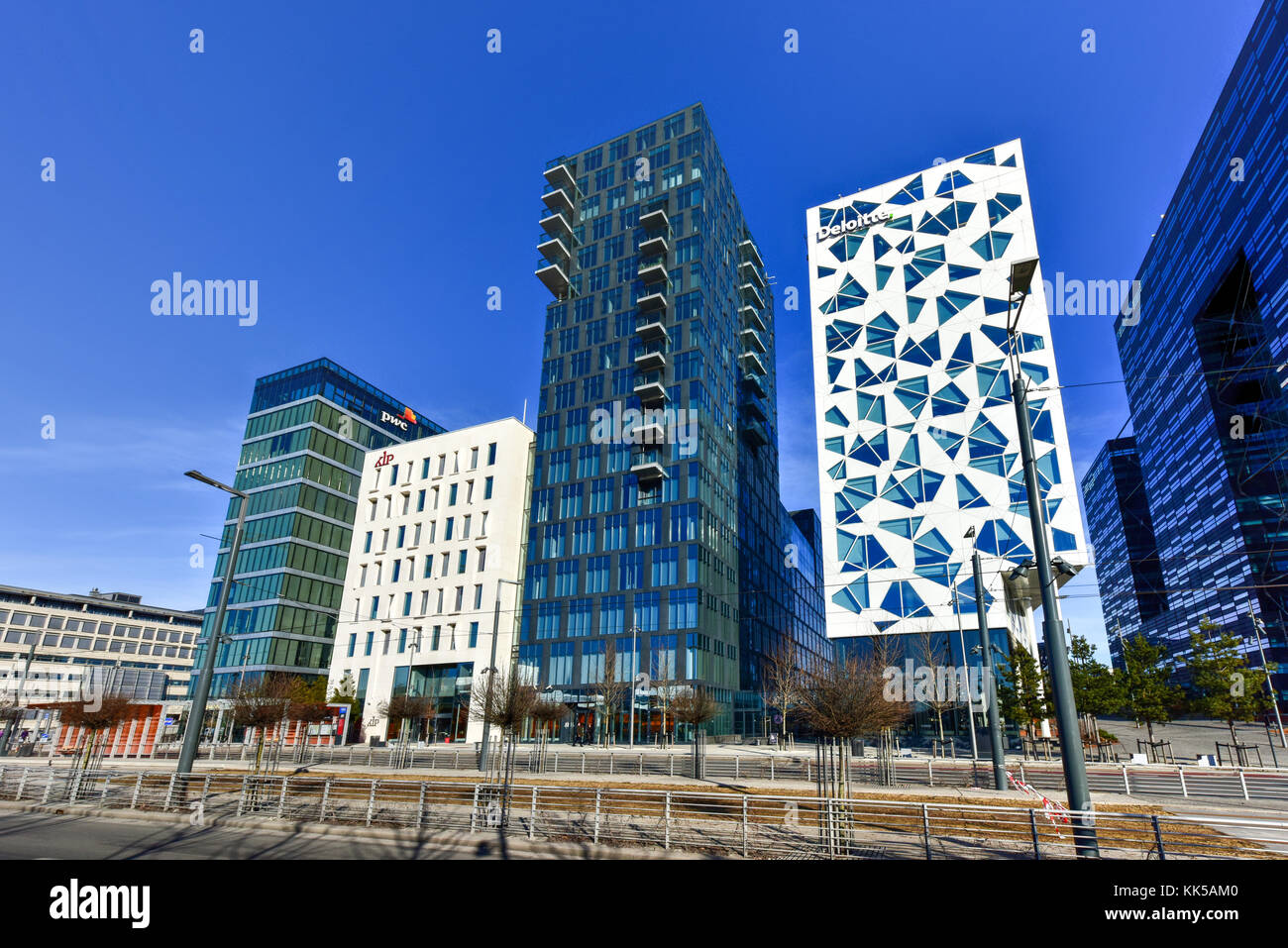 Oslo, Norway - February 28, 2016: Modern business architecture in the ...