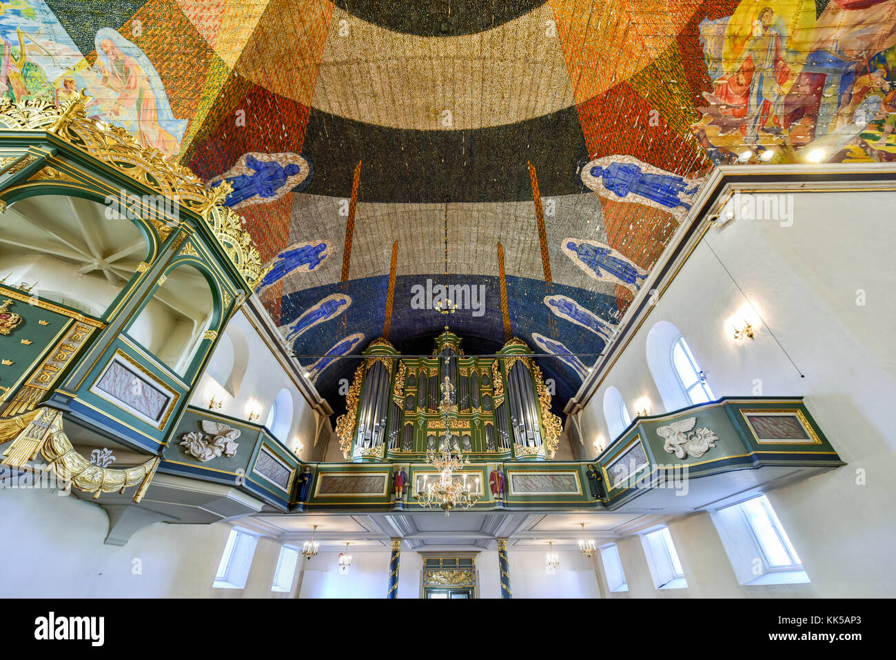 Oslo, Norway - February 28, 2016: Ceiling decoration by Norwegian ...