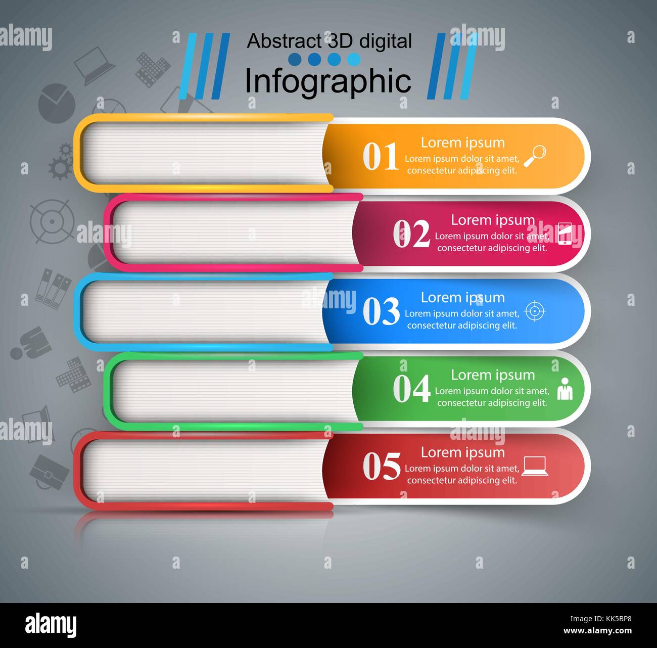 Five color book - business infographic Stock Vector Image & Art - Alamy