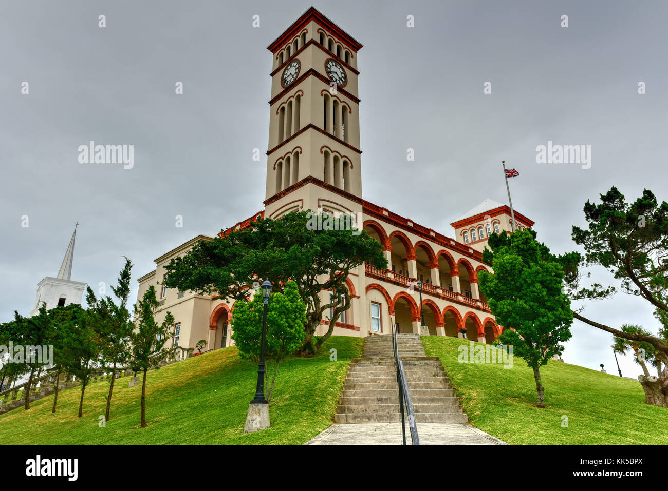 Bermuda Parliament (Sessions House) in Hamilton on Parliament Hill ...