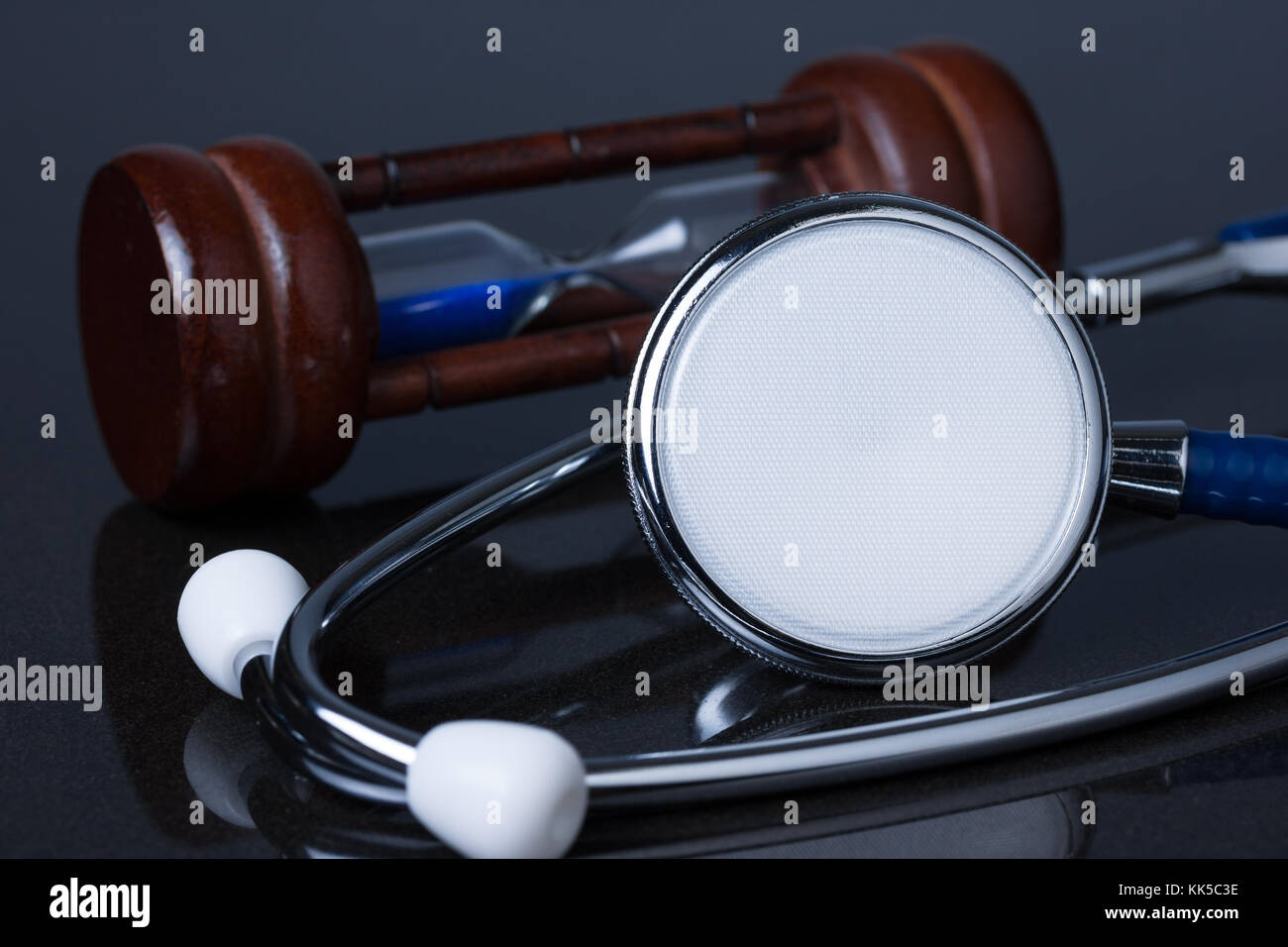 Medical concept , stethoscope with hourglass Stock Photo - Alamy
