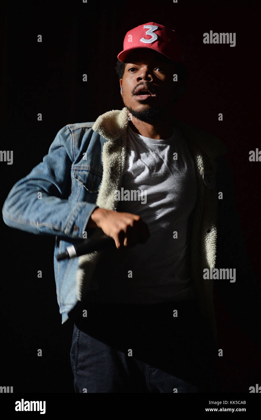 MIAMI BEACH, FL - OCTOBER 10: Chance the Rapper performs on stage at ...