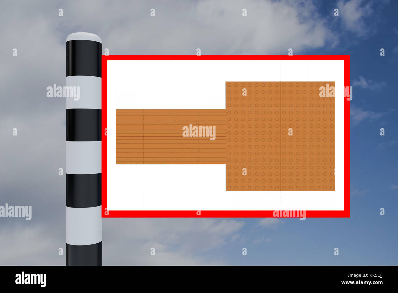 3D illustration of tactile paving on a road sign Stock Photo - Alamy