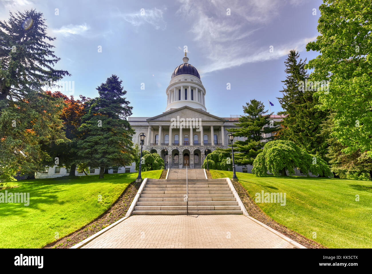 The Maine State House in Augusta, Maine is the state capitol of the ...