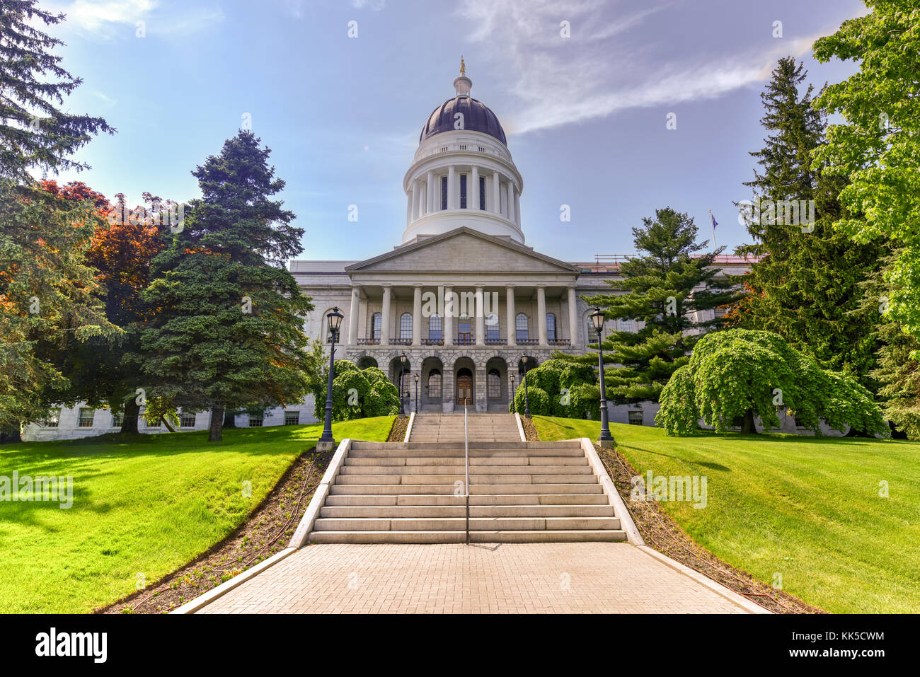 The Maine State House in Augusta, Maine is the state capitol of the ...