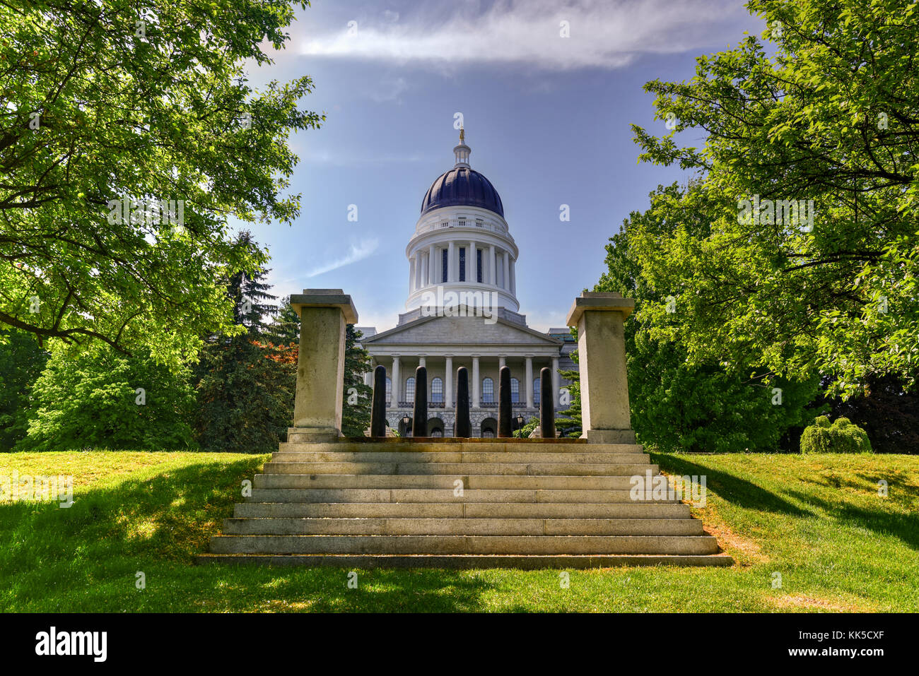 The Maine State House in Augusta, Maine is the state capitol of the ...