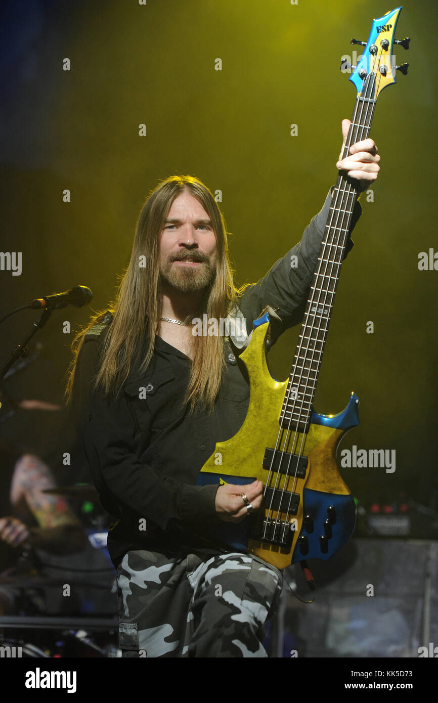FORT LAUDERDALE, FL - OCTOBER 19: Par Sundstrom of Sabaton performs at ...