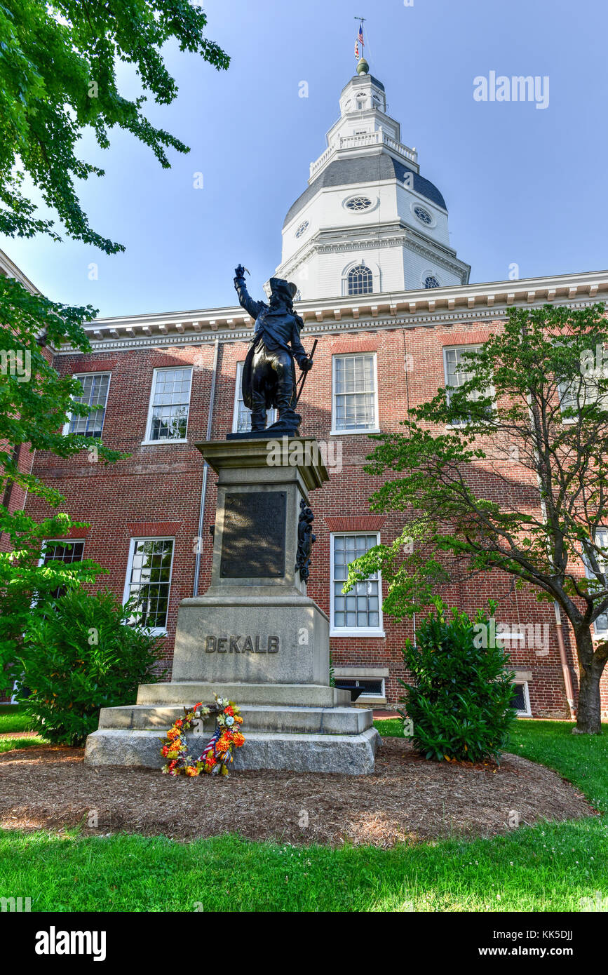 Baron Johann DeKalb statue before the Maryland State Capital building ...