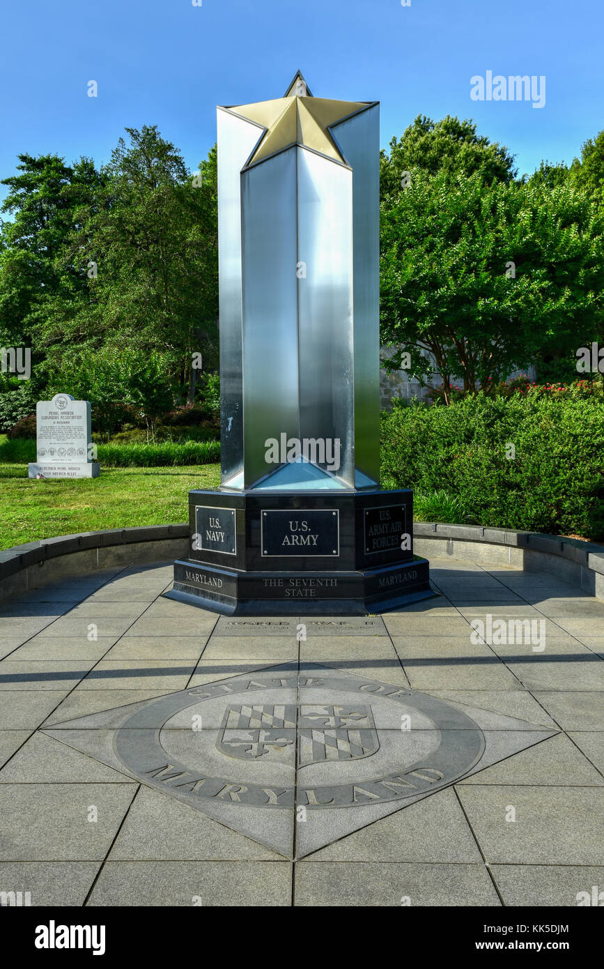 Maryland World War II Memorial. The memorial is an open, four-sided ...