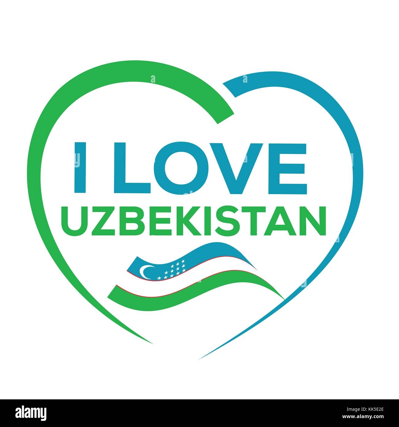 I love uzbekistan with outline of heart and flag of uzbekistan, icon ...