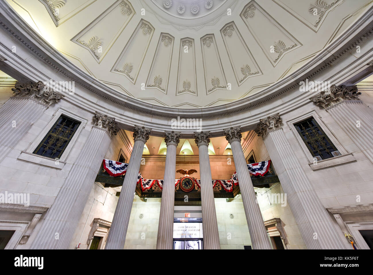 Interior of the Federal Hall on Wall Street. George Washington took the ...