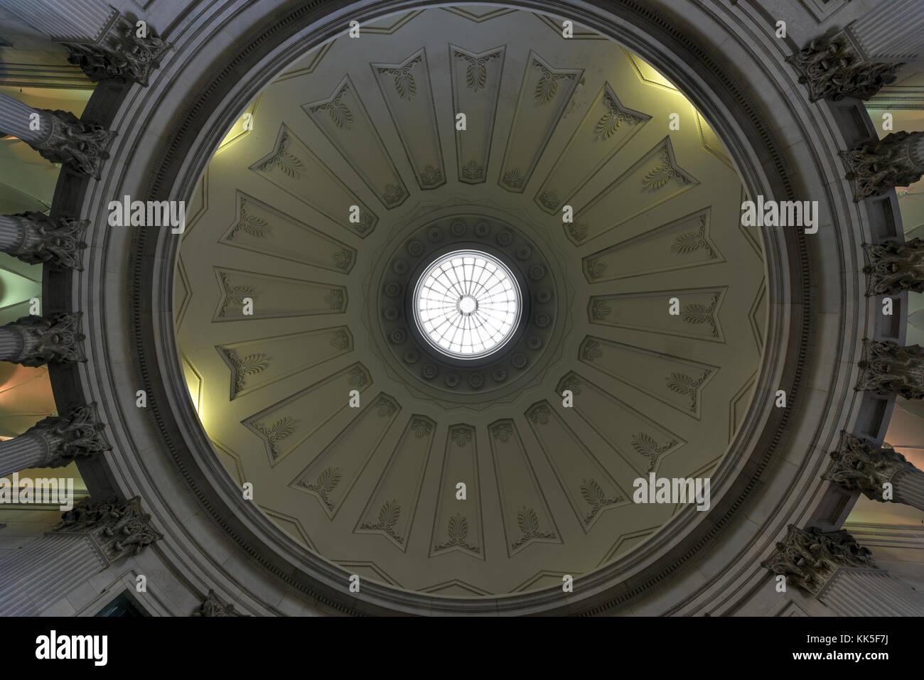 Interior of the Federal Hall on Wall Street. George Washington took the ...