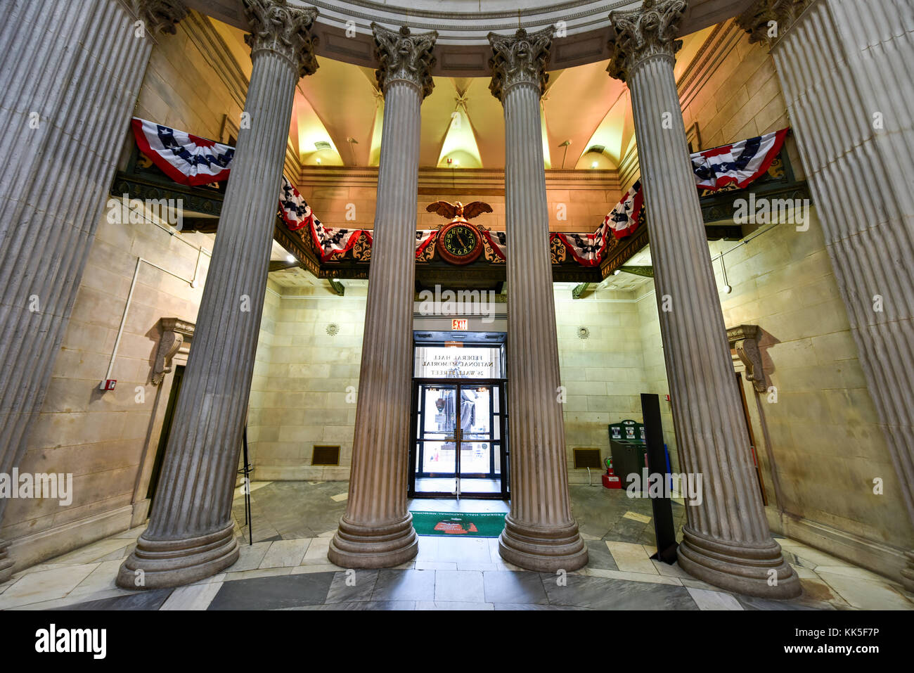 Interior of the Federal Hall on Wall Street. George Washington took the ...