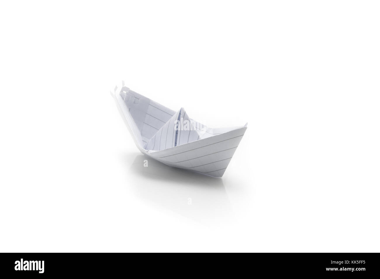 Boat made with Paper, Concept of traveling and imagination, studio shot ...