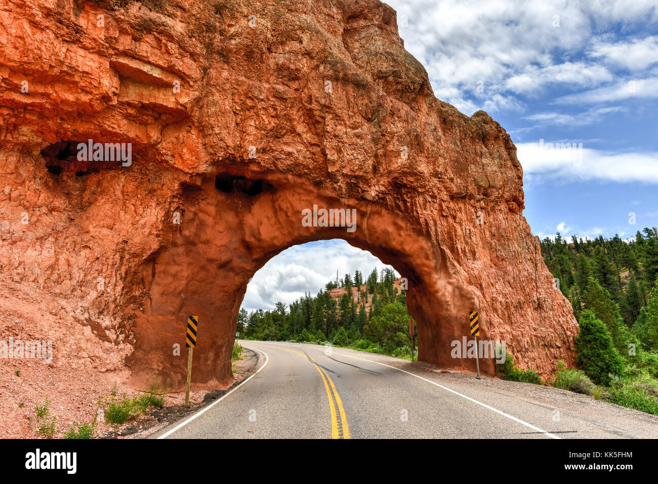 Drive Through Arch along the highway in Utah outside Red Canyon Stock ...
