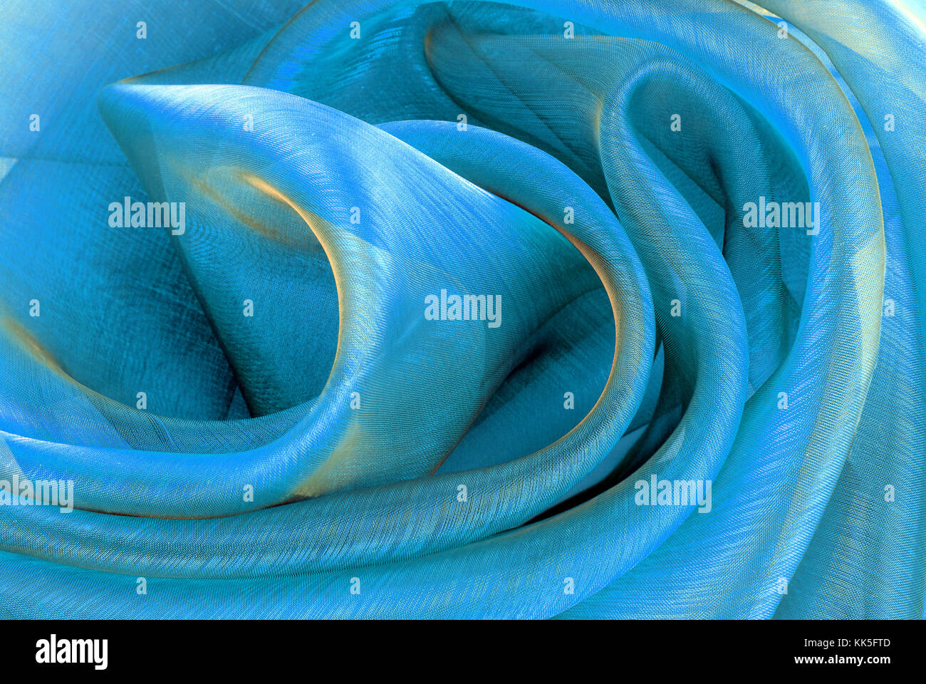 blue organza fabric wavy texture Stock Photo - Alamy