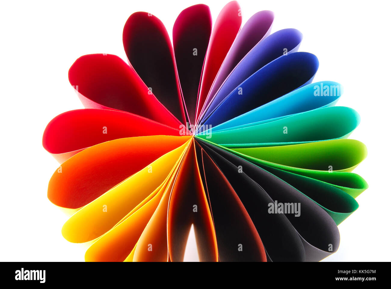 color colorful paper folded isolated on white Stock Photo - Alamy