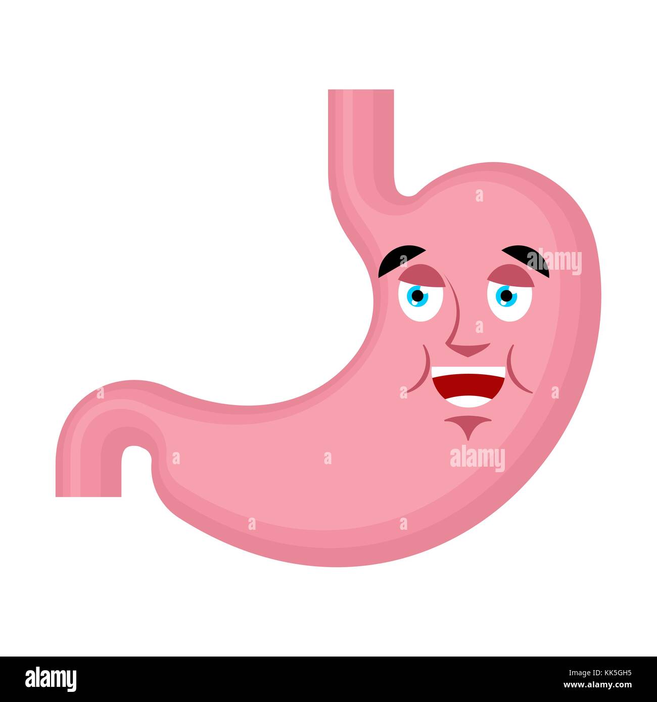 Stomach happy emoji face avatar. Belly merry emotions. Internal organ ...