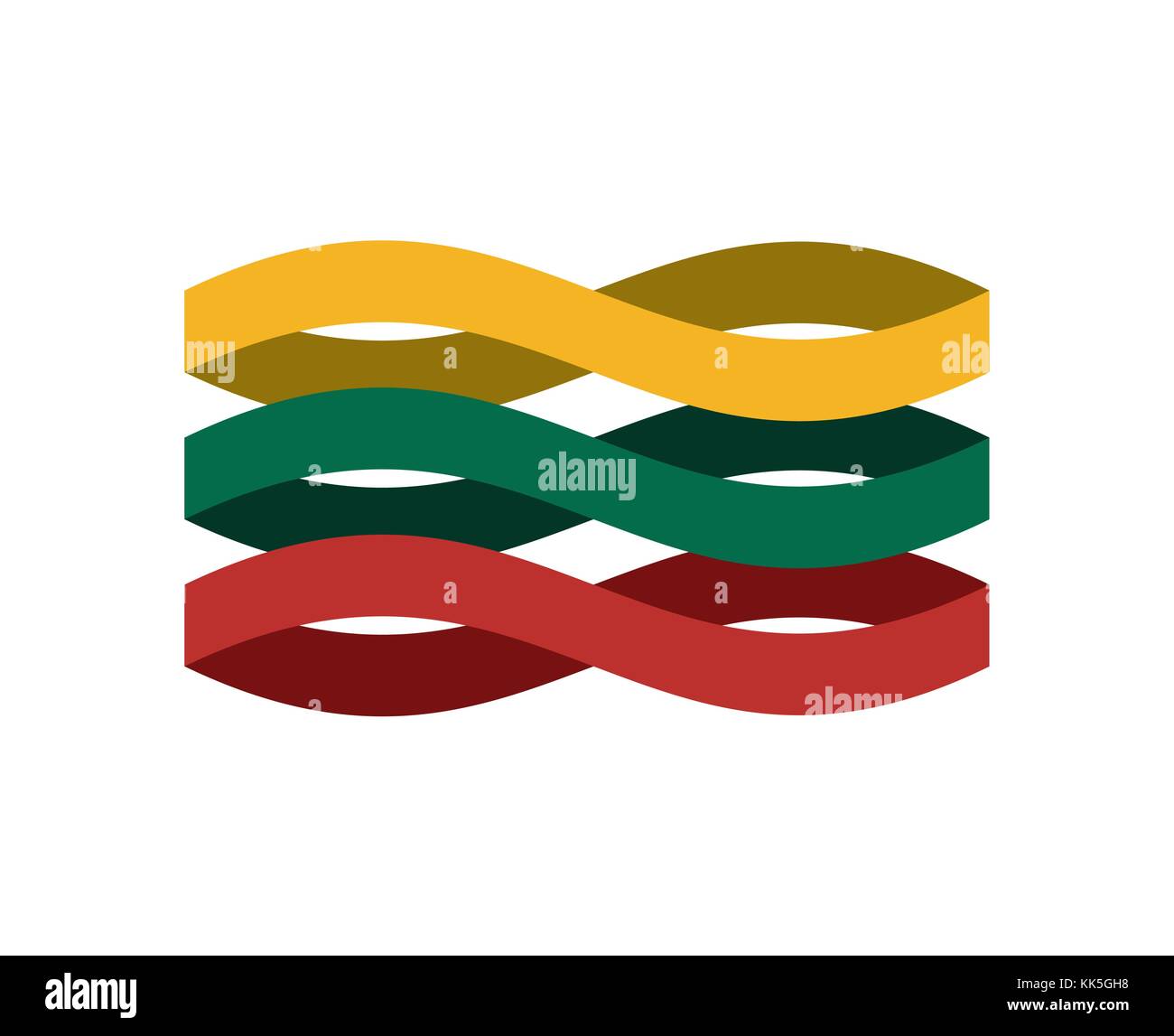Lithuania Flag ribbon isolated. Lithuanian symbol national tape. State ...