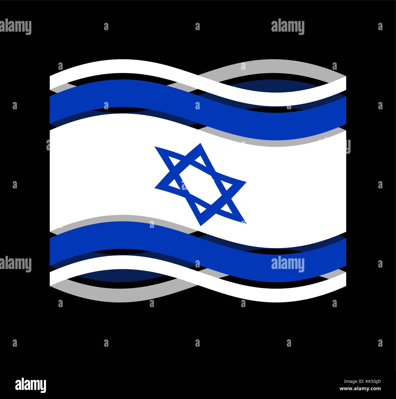 Israel Flag ribbon isolated. Israeli symbol national tape. State ...